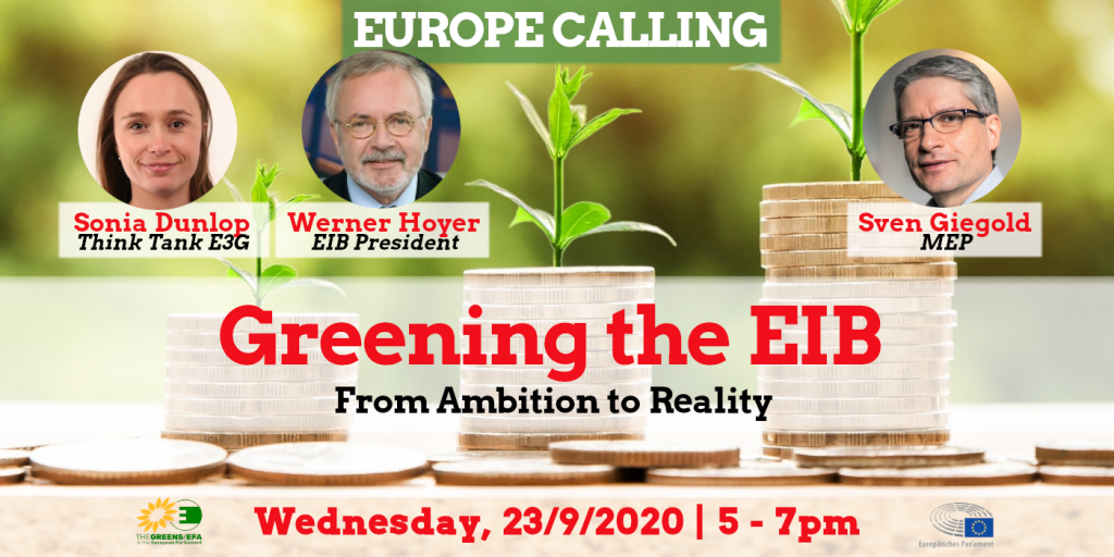 Webinar “Greening the EIB - From Ambition to Reality” with EIB ...